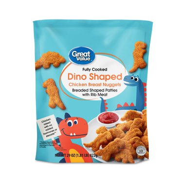 Yummy All Natural Dinosaur Chicken Breast Nuggets 32 oz, Frozen ...