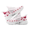 Coolcustomize Women's Breathable Tennis Shoes | Pink-White 3D Heart ...