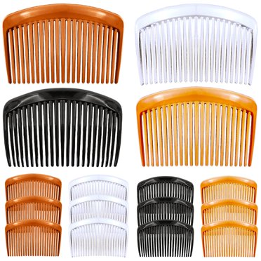 3PCS Crystal Beaded Hair Side Combs for Girls 7 Teeth Plastic French ...
