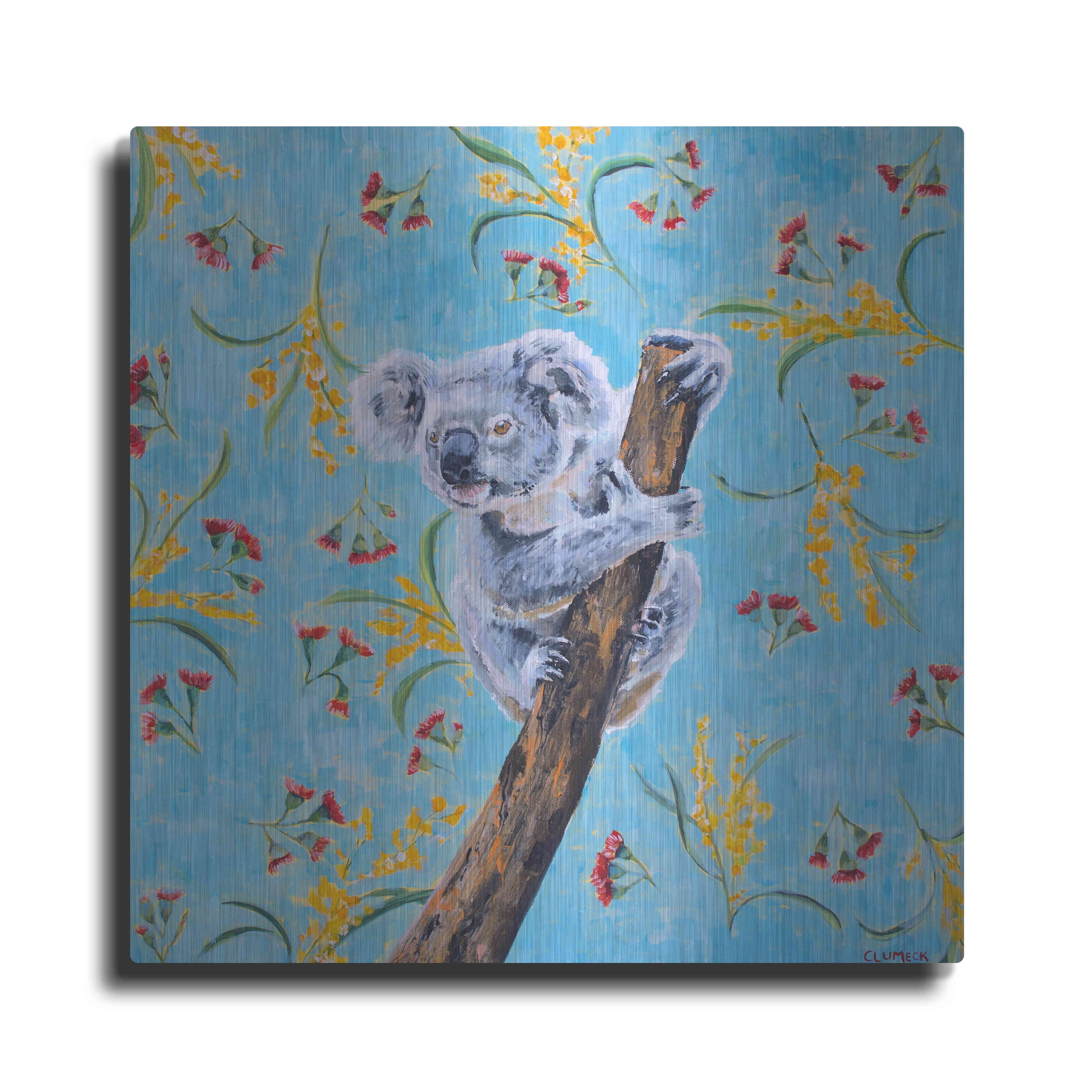 Luxe Metal Art 'Koala by Alana Clumeck Metal Wall Art, 24"x24 ...