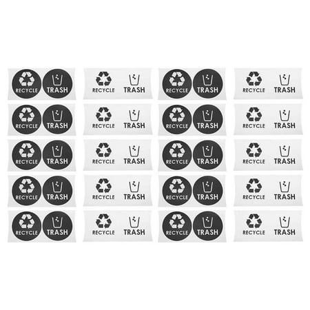 Selm 20PCS/Set PVC Adhesive Sticker Trash Stickers Round Recycle Trash ...