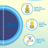 AUMIY PVC Pet Sprinkler Mat Slip-Resistant Dog Splash Pad with ...
