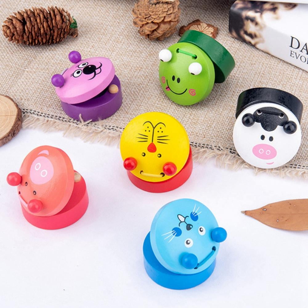 HULKLIFE 6 Pieces Wooden Finger Castanets, Lovely Cute Animal Pattern ...