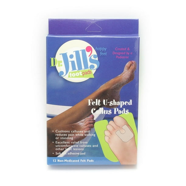 Dr. Jill's Foot Pads U-Shaped Pads Felt Box of 12 - 1032 - Walmart.com
