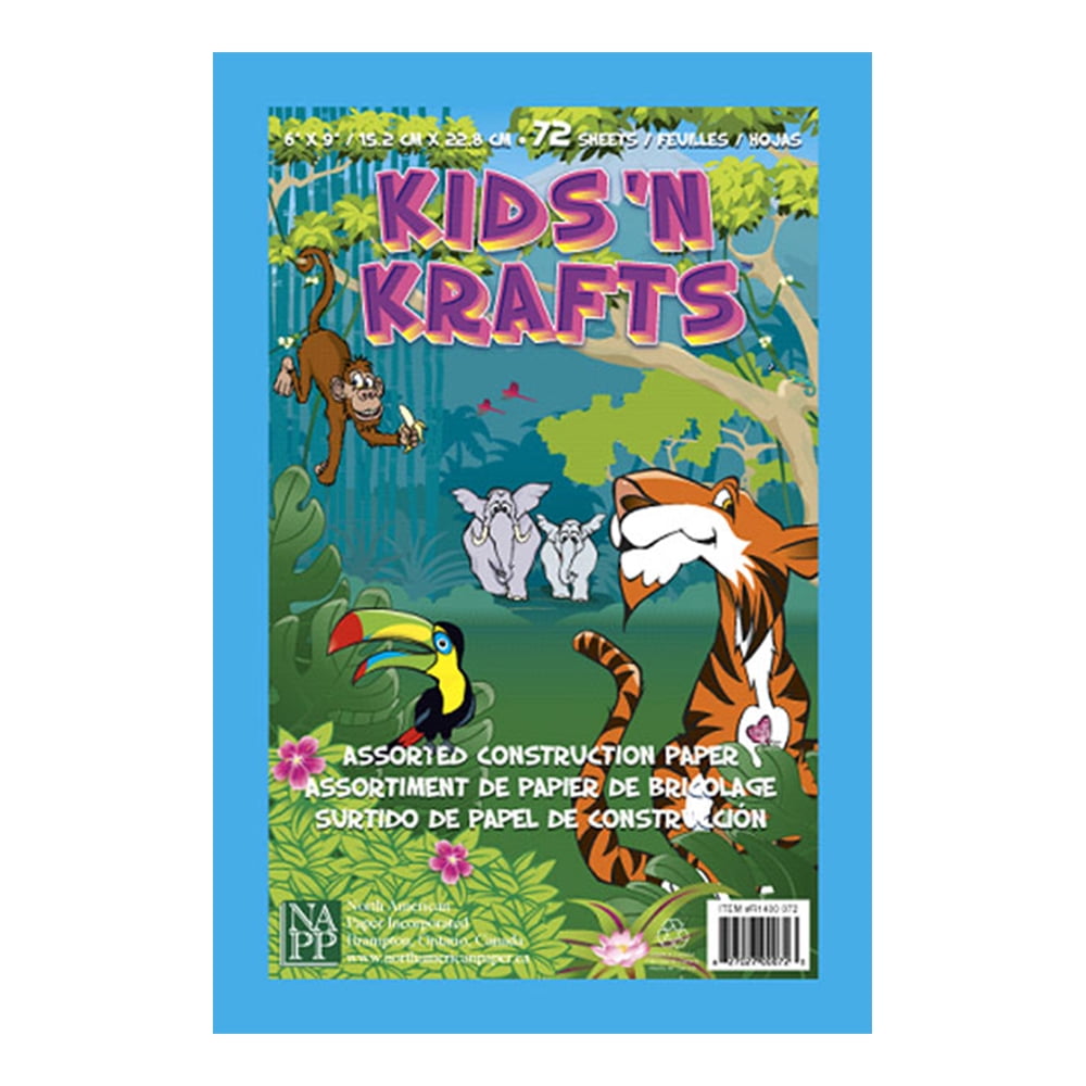 Kids N’ Krafts 72 Sheet Assorted Construction Paper Pad 6X9 | Walmart ...