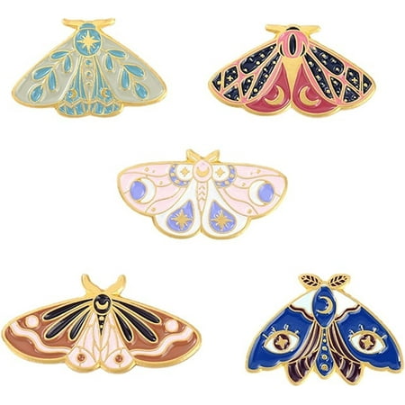 5 Piece/Set Colorful Butterfly Enamel Pins Set Insect Enamel Lapel Pins ...