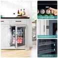 Amerlife 60" Farmhouse Coffee Bar Cabinet with Beverage Fridge ...