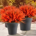Autumn-red 24PCS Artificial Fall Flowers Outdoor Garden Porch Patio ...