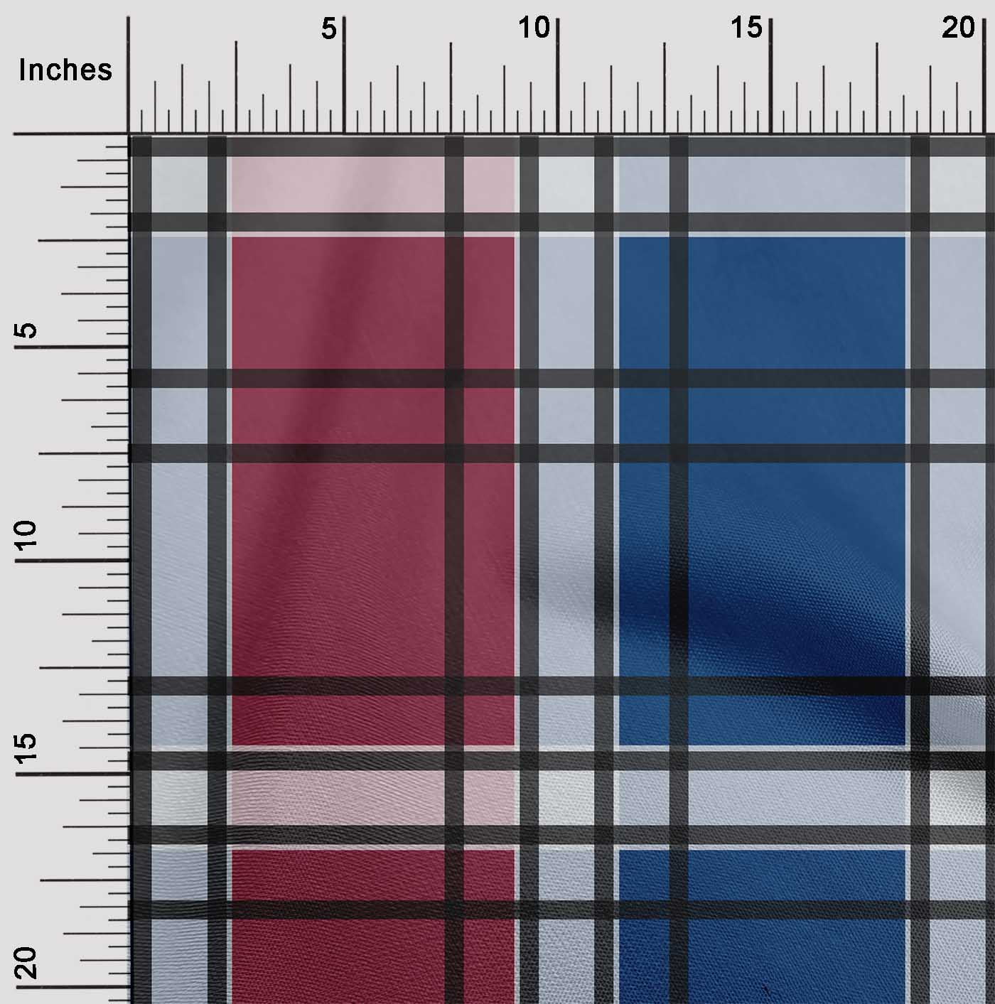 oneOone Cotton Poplin Fabric Madras Check Print Fabric By The Yard 56 ...