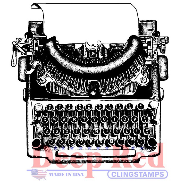 Deep Red Cling Stamp 2.1"X2.1"-Manual Typewriter - Walmart.com ...