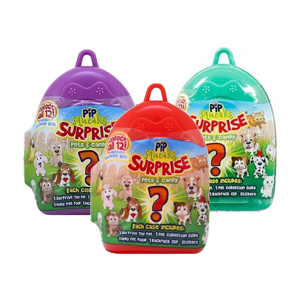 Pip Squeaks SURPRISE .4 oz, Collectible Pets & Candy Variety 3-Pack ...