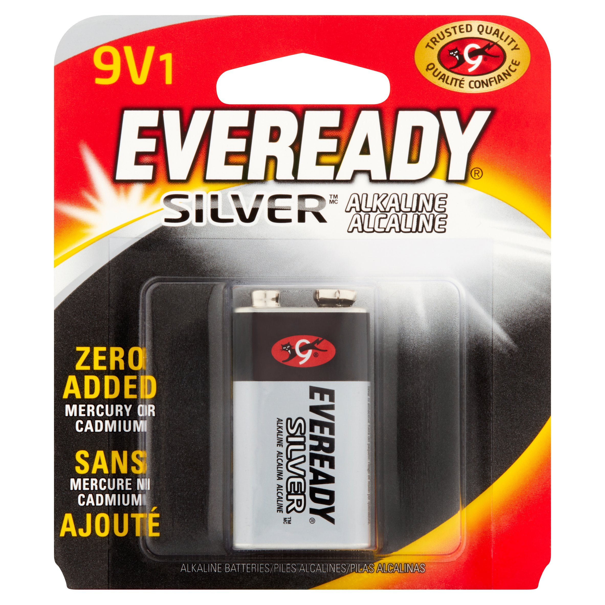 Eveready Silver Alkaline 9V Batteries 1 Pack Of 9 Volt Batteries