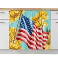 American Flag Cabinet Curtains 28" W x 35" L Vintage Yellow Dasiy ...