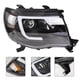 LABLT Black Clear LED Tube Projector Headlights Headlamps for 2005-2011 ...