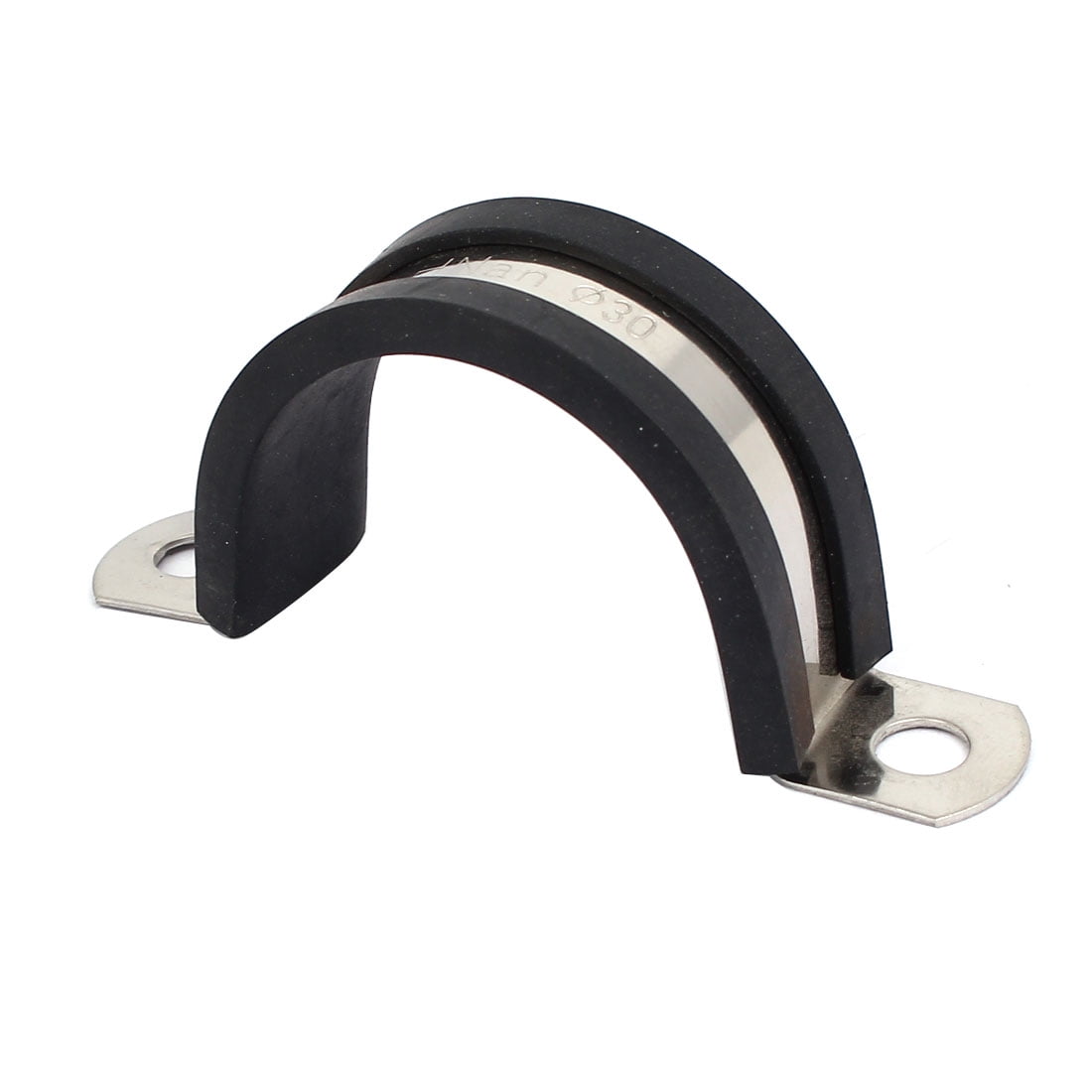 30mm Dia EPDM Rubber Lined U Shaped Pipe Tube Wire Clamps Clips 3pcs ...