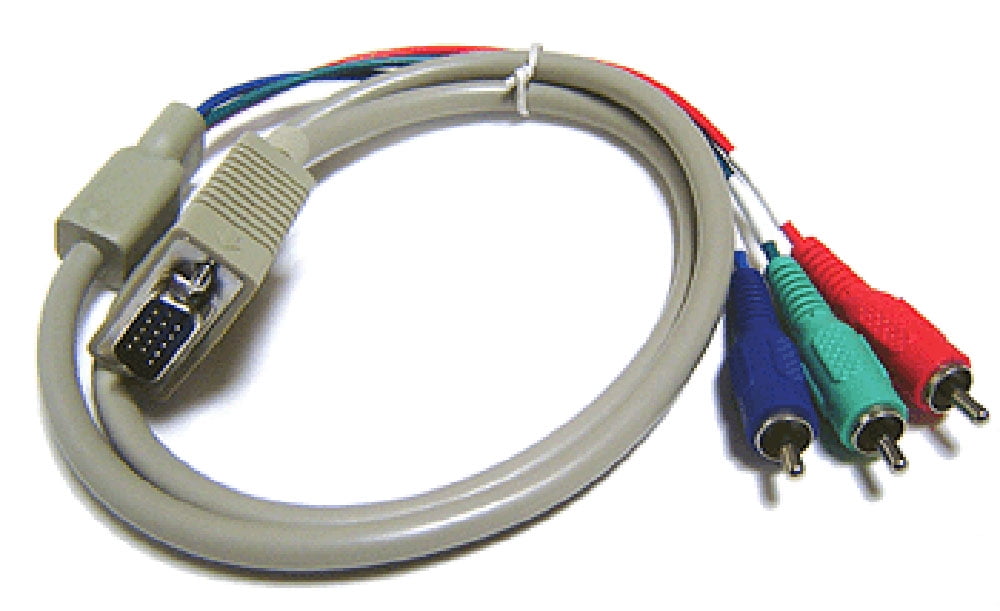 D-sub HD-15 Pin VGA To 3 RCA Component RGB Adapter Cable - Walmart.com