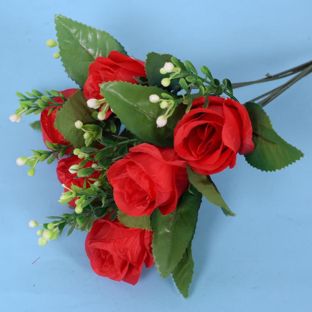 Valentine Rose Bouquet 6-head Artificial Roses Valentine's Day Holiday ...