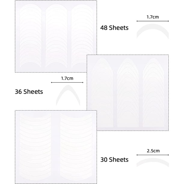 French Manicure Nail Art Stickers, 1440 Pieces 3 Designs French Tip ...