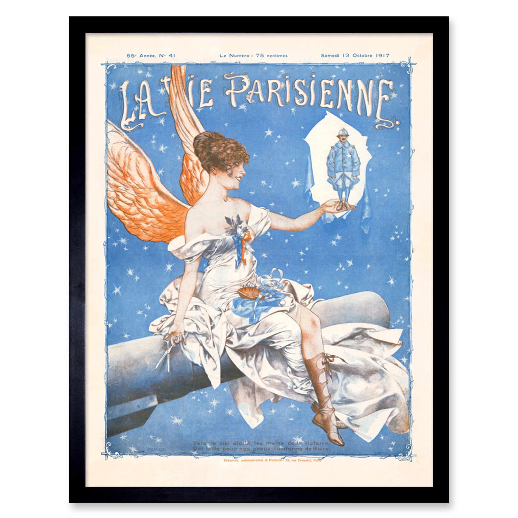 Vintage French Fashion La Vie Parisienne Stars Sky Uniform Angel ...