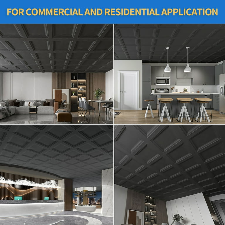 Black Drop Ceiling Tile Commercial Buildings