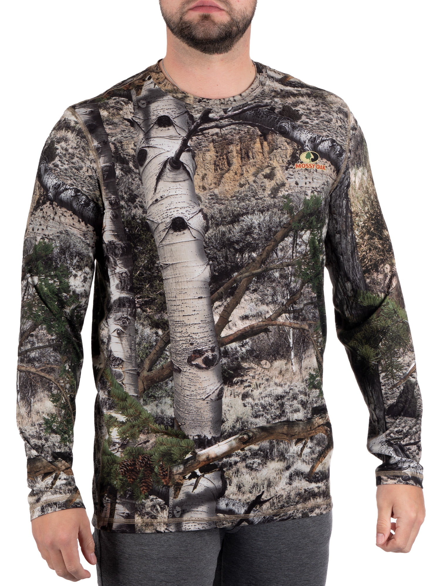 Men's Long Sleeve Camo Tee Hunting Performance Shirt by Mossy Oak ...