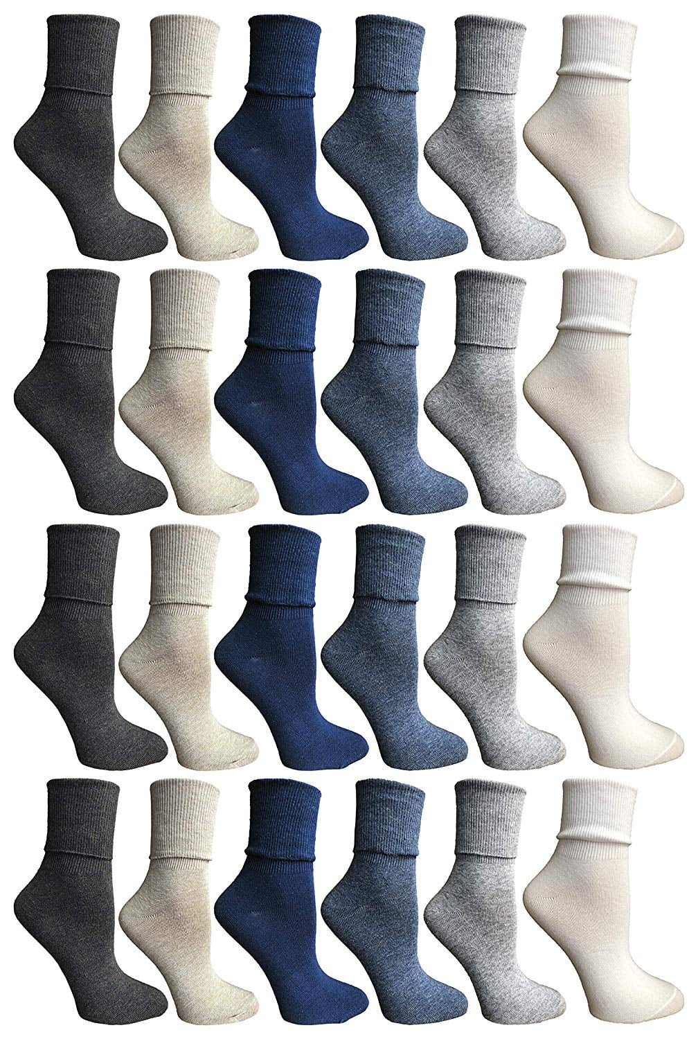SOCKS'NBULK Womens Crew Socks, Bulk Pack Assorted Chic Sports Athletic ...