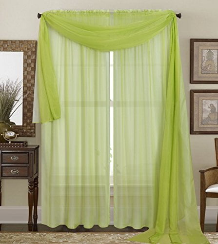 3 Piece Sheer Panel & Scarf Window Treatment Set | Decotex - Walmart.com