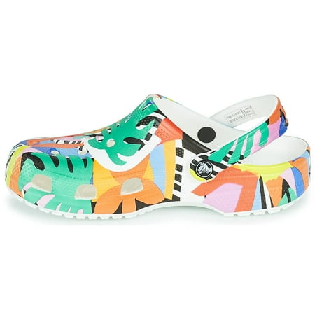 Crocs 207849 CLASSIC RETRO RESORT Unisex Clogs White/Multi, White Multi ...