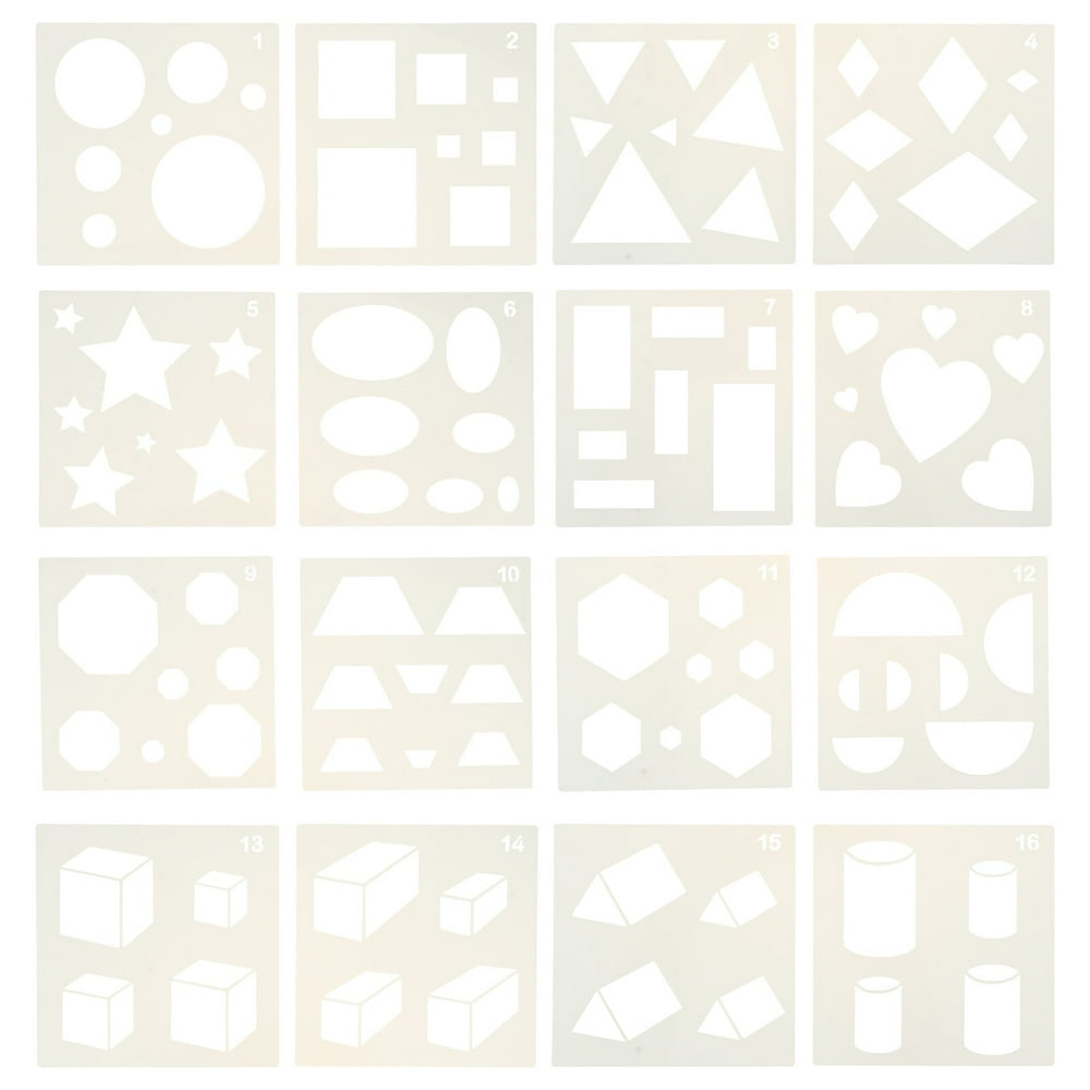 MesaSe Template Geometric Shapes Stencil Stencils Drawing Templates ...
