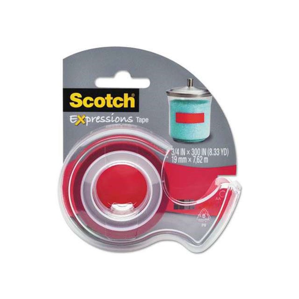 Scotch Expressions Magic Tape with Dispenser, 3/4" x 300", Red ...