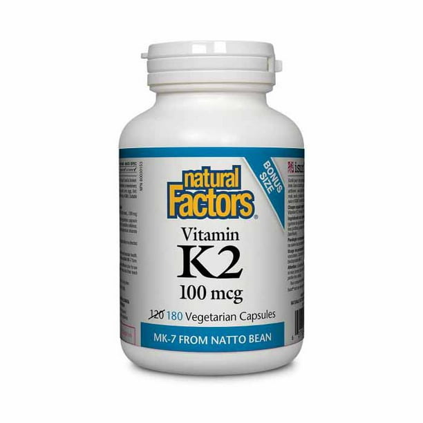 Natural Factors - Natural Factors Vitamin K2, 180 Vegetarian Capsules - Walmart.ca