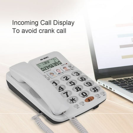 Qiilu 2-line Corded Phone with Speakerphone Speed Dial Corded Phone ...