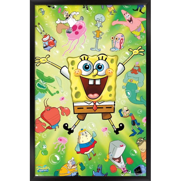 Nickelodeon Spongebob - Burst Wall Poster, 22.375" x 34", Framed ...