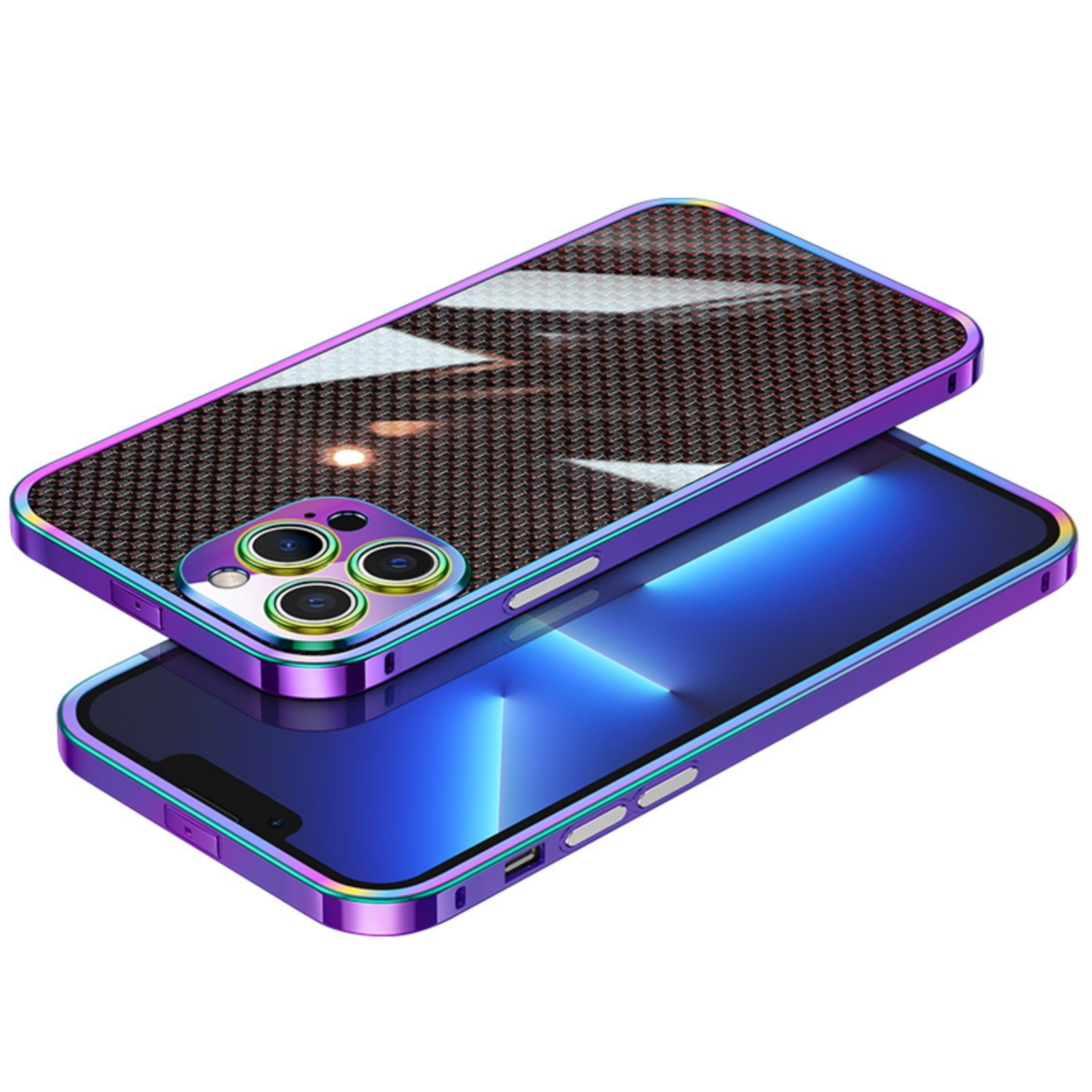K-Lion for iPhone 13 Pro Max Slim Case, Stainless Steel Frame + Carbon ...