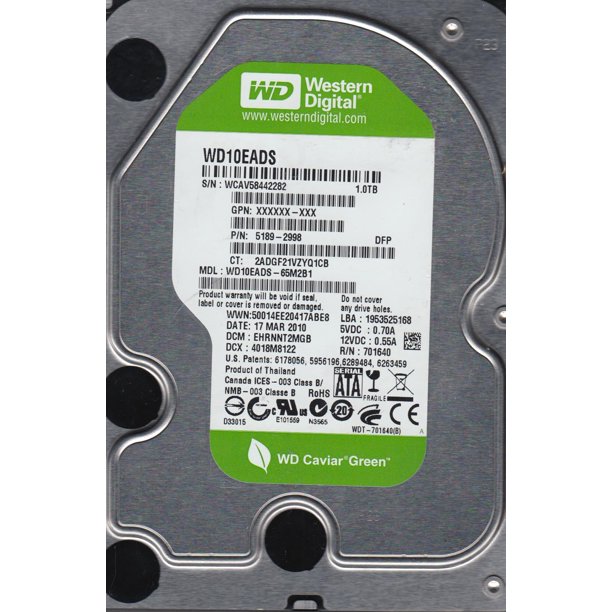 WD10EADS-65M2B1, DCM EHRNNT2MGB, Western Digital 1TB SATA 3.5 Hard ...