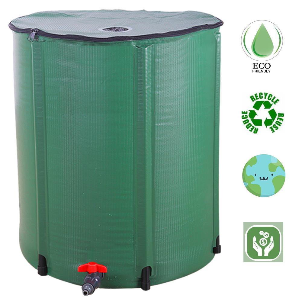 GoDecor 66 Gallon Rain Barrel Outdoor Patio Water Storage Barrel Green ...