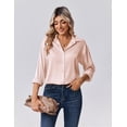 Zeagoo Women's Silk Button Down Shirts Long Sleeve Stain Blouses Dressy ...