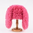 Hot Pink Womens And Mens Fleece Hat Solid Color For Fall And Winter ...