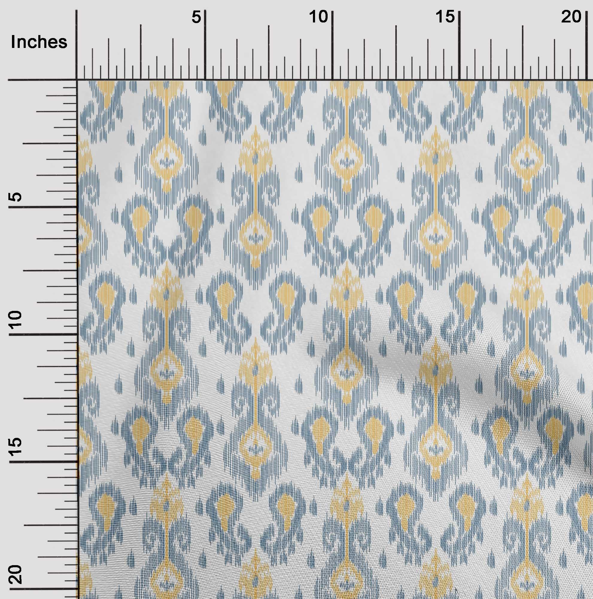 oneOone Silk Tabby Fabric Paisley Ikat Fabric Prints By Yard 42 Inch ...