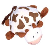 Glory To Dog Roly-Poly Cow Plush Dog Toy with Krinkle and Squeaker ...