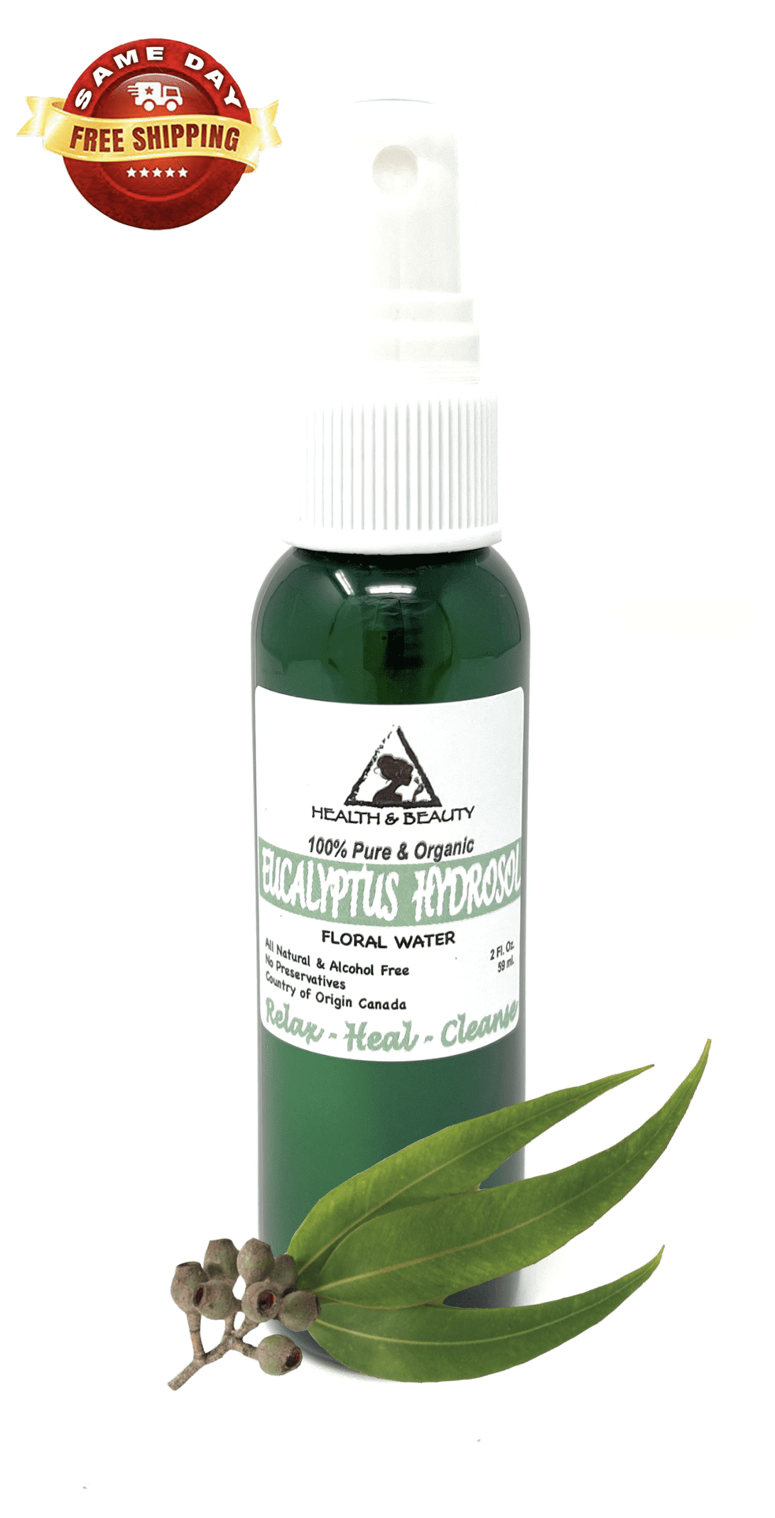 Eucalyptus Hydrosol Organic Floral Water 100% Pure and Natural 2 oz ...