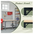 '' Adjustable Height Workbench with Sturdy Metal Frame and Spacious Wood Top for Workshop ...
