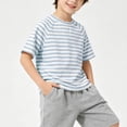ATOGUTA Boy's Athletic Shirts & Tees Striped Graphic Tees Short Sleeve ...