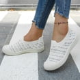 Beige Ladies Breathable Mesh Walking Shoes Soft Soled Comfortable ...
