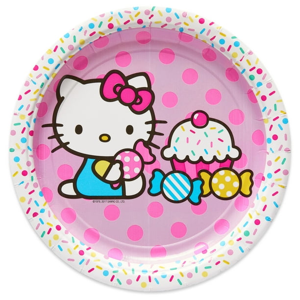 7" Hello Kitty Round Paper Party Plate, 8ct - Walmart.com - Walmart.com