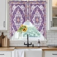 Bohemia Purple Turkish Pattern Swag Curtain Valance for Window 2 Panels ...