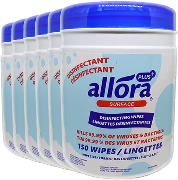 Allora Lingettes de Nettoyage de Surface Commerciales, Pack Unique 150 ...