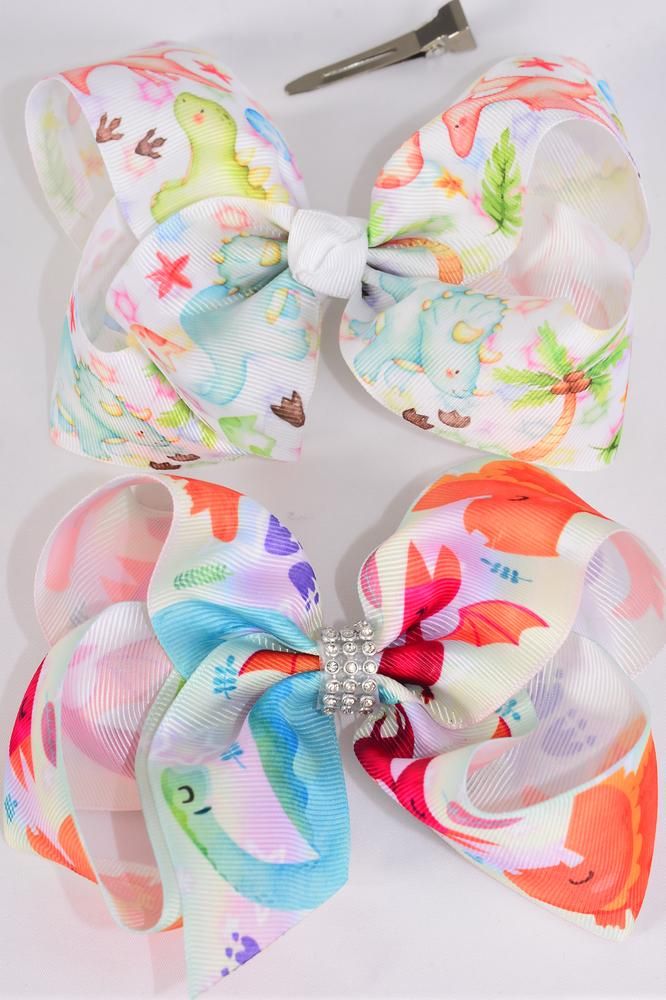 Hair Bow Jumbo Dinosaur Grosgrain Bow-tie/DZ-Assorted - Walmart.com