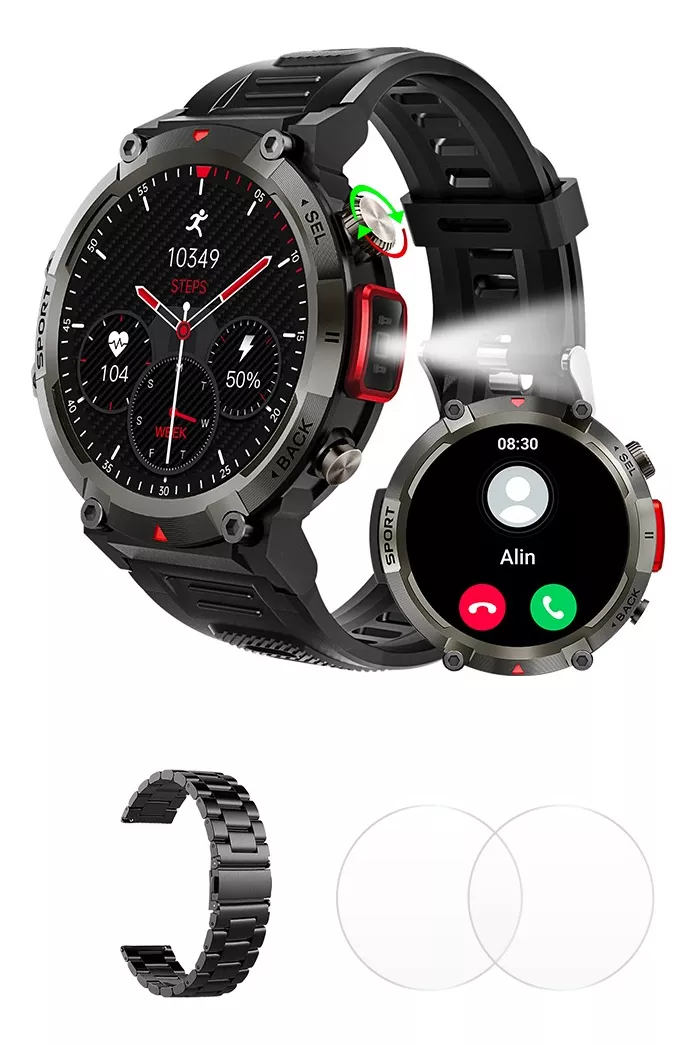 Reloj Inteligente Hombre Con Bocina/ Linterna Reloj Militar | Walmart ...