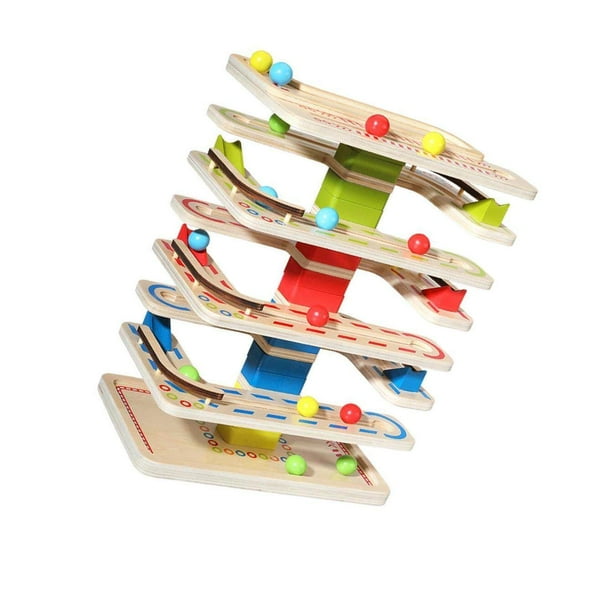 7 Layers Ramp Racer Click Clack Ball Race Track Wooden Toy Kids ...